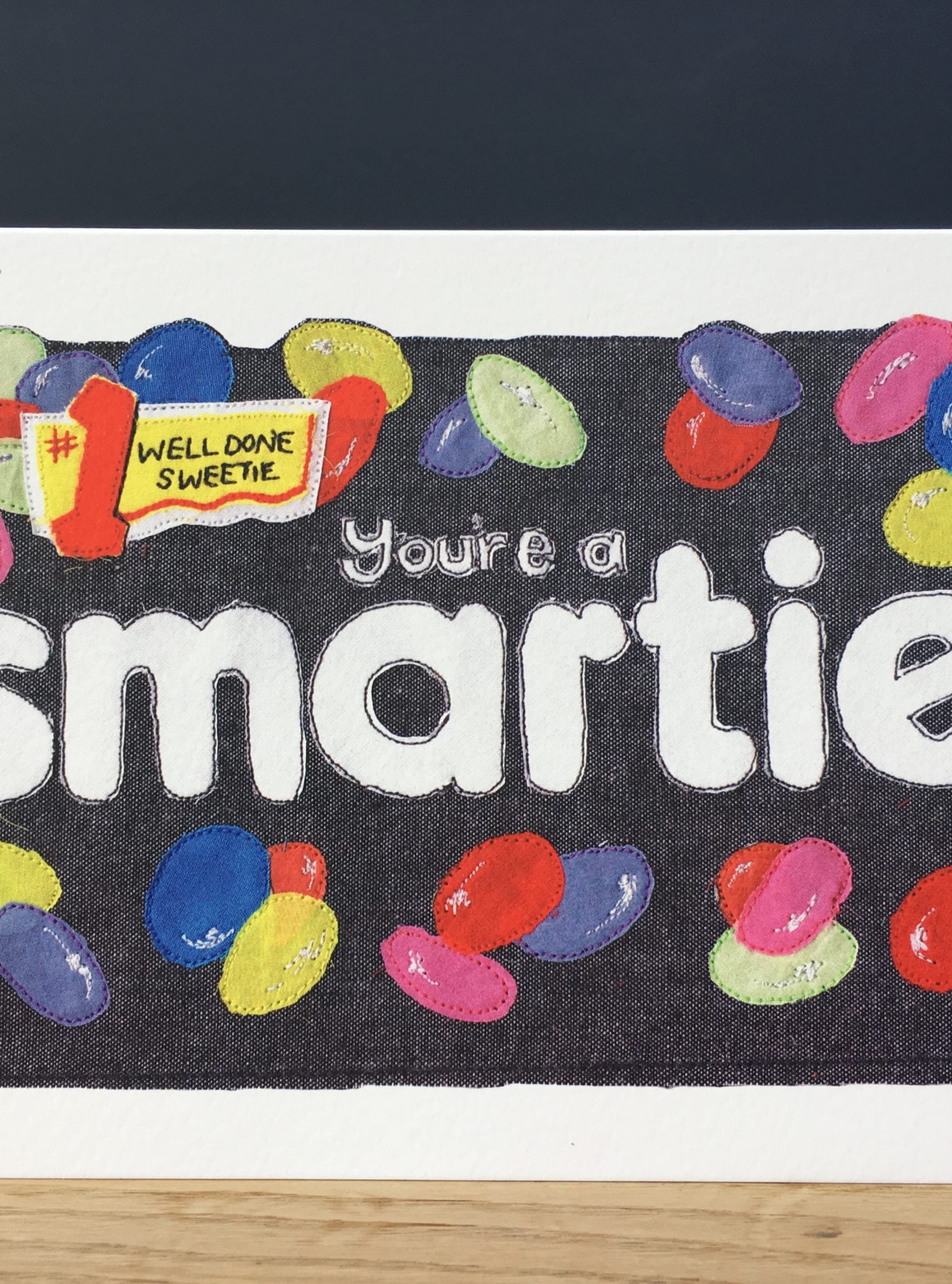 Smartie greetings card - Emma Giacalone Textiles