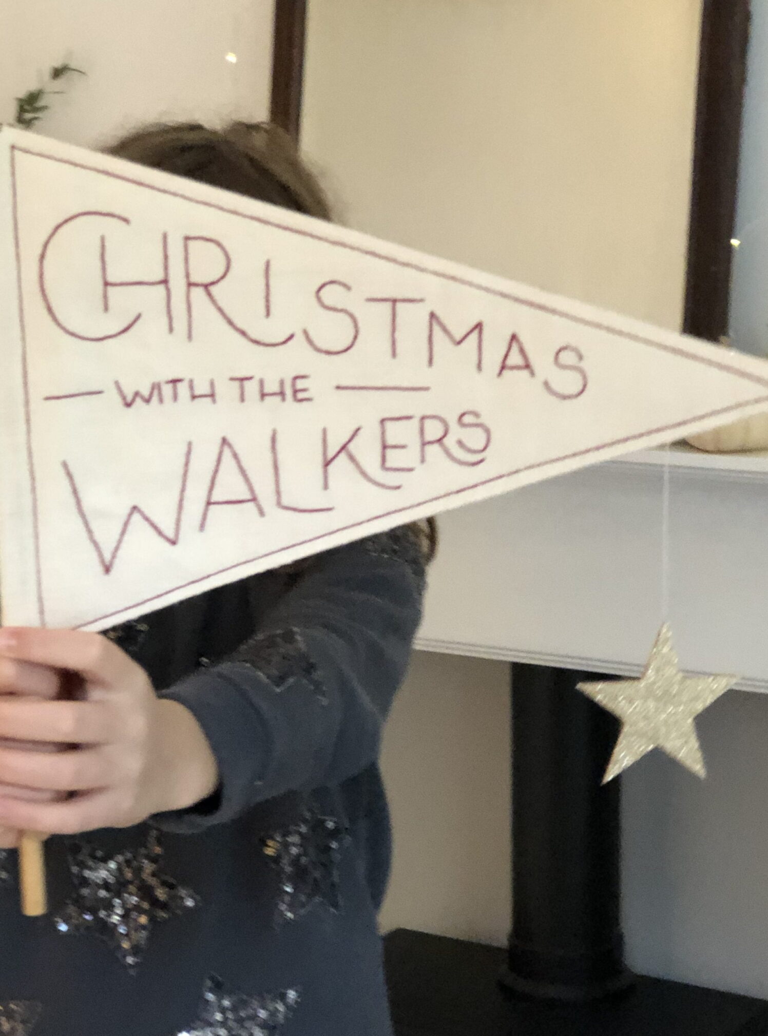 Personalised pennant flag Christmas tree topper - Emma Giacalone Textiles