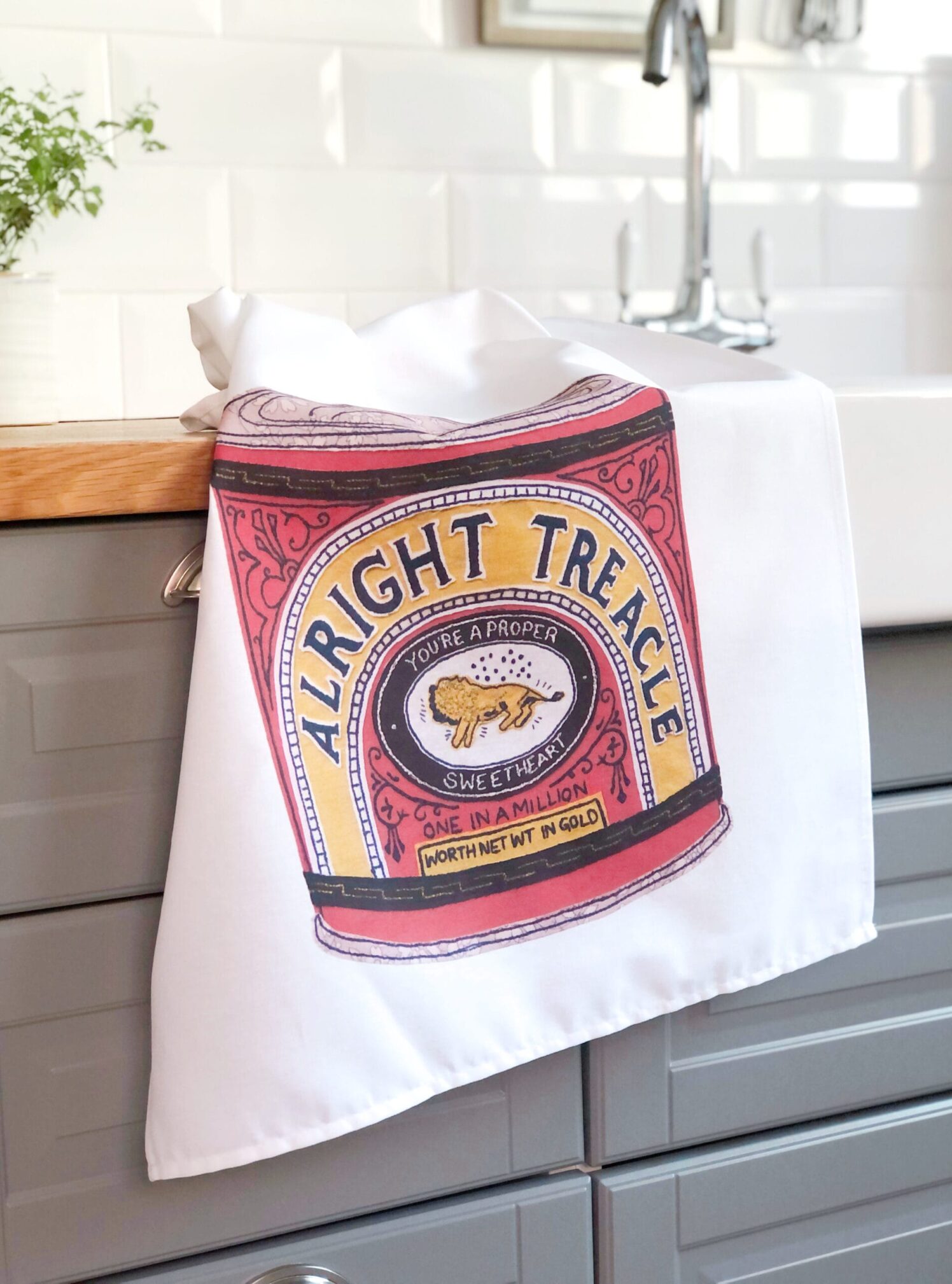 Alright treacle tea towel - Emma Giacalone Textiles