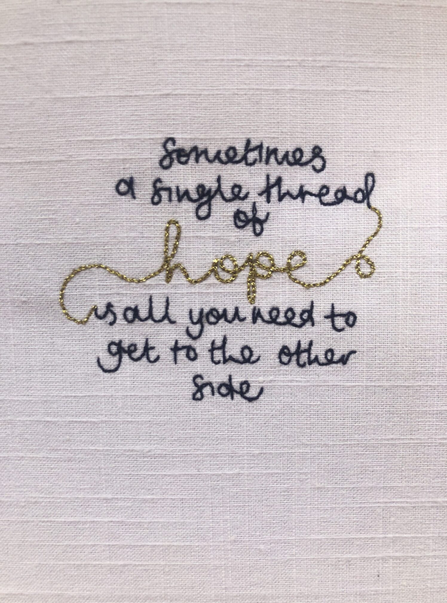Commonplace collection - a single thread of hope - Emma Giacalone Textiles