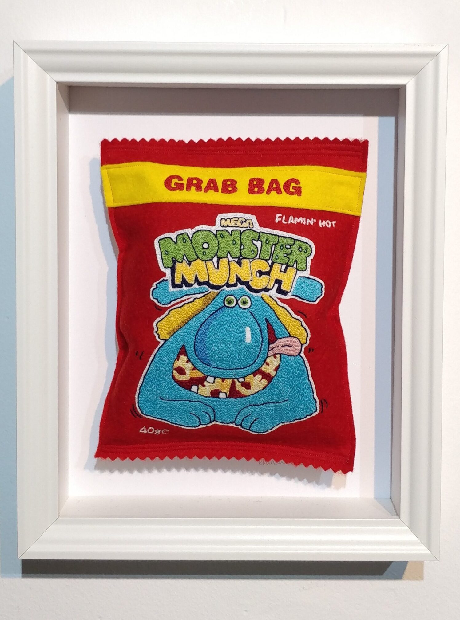 Flamin hot monster munch - Emma Giacalone Textiles